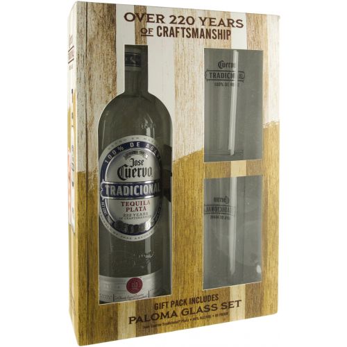 Jose Cuervo Tradicional Tequila Silver Gft Pk W/ 2 Shot Glasses 750ml ...