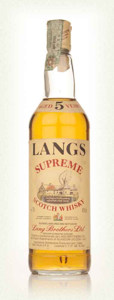 Langs Supreme 5 Year Old Blended Scotch Whisky - 1980s | Liquor Store ...