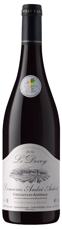 Domaines Andre Aubert Grignan Les Adhemar Le Devoy Rhone France 2014 ...