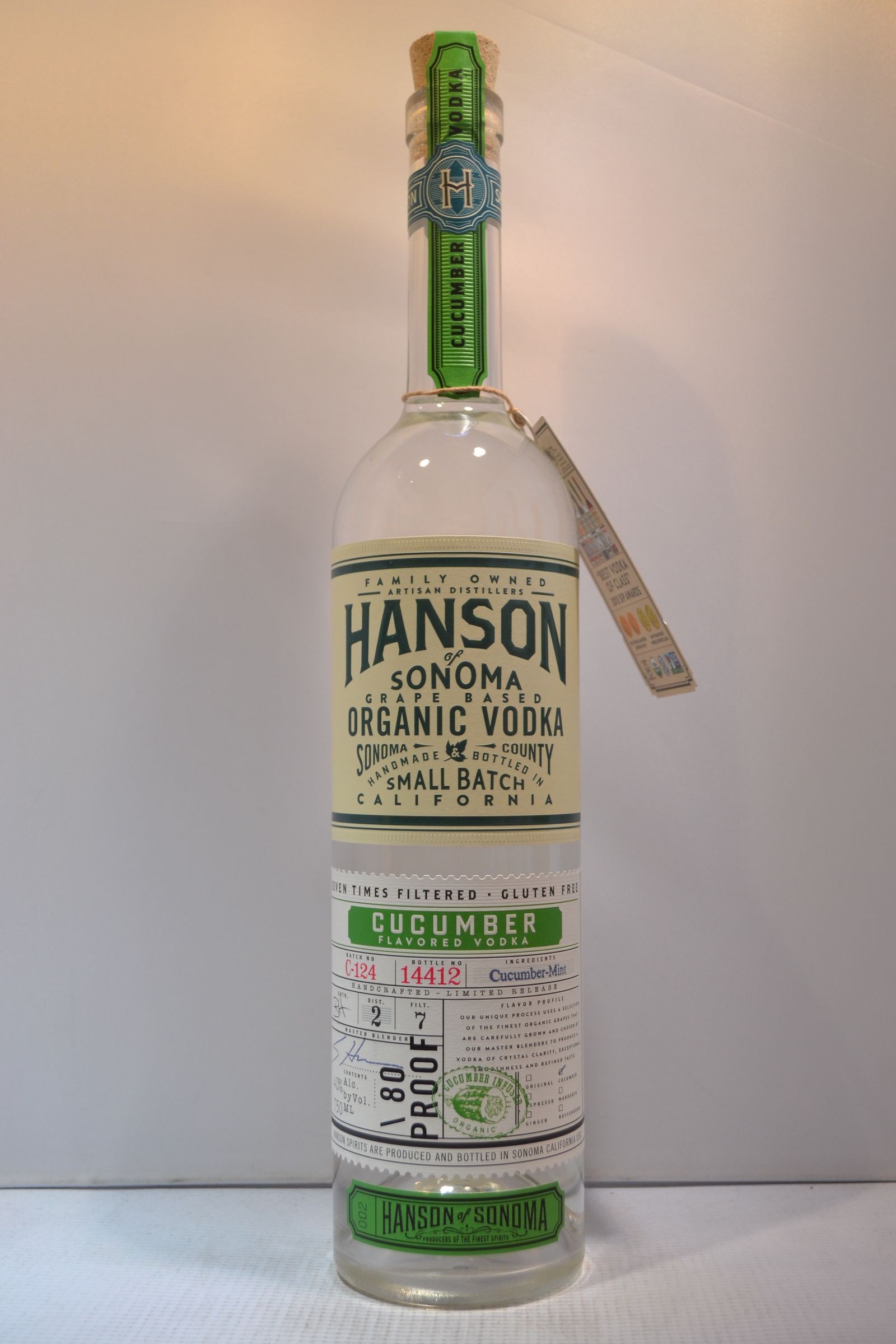Hanson Vodka Sonoma Grape Small Batch Organic Cucumber 750ml | Liquor ...