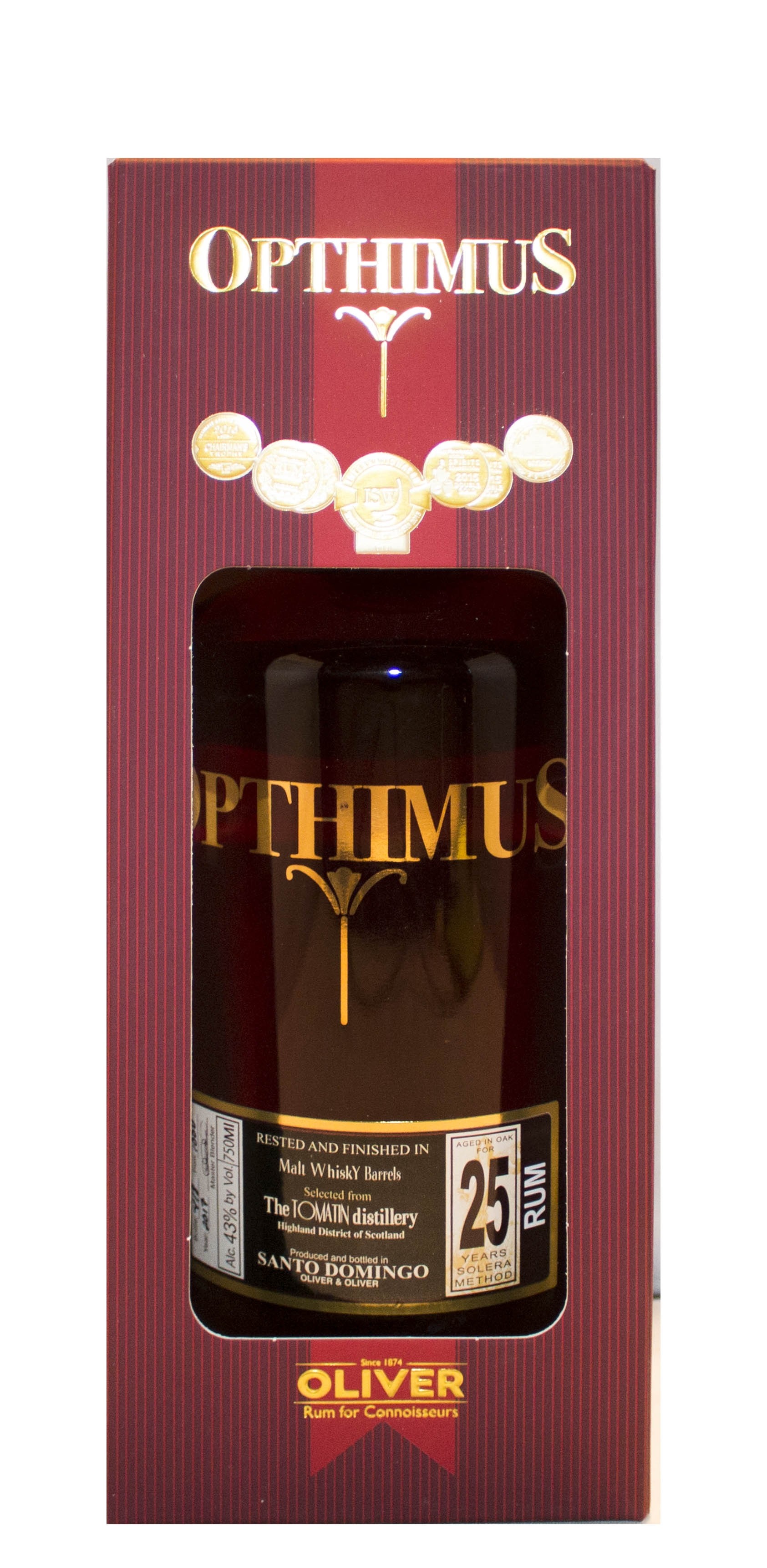 Opthimus Rum Rested In Malt Whiskey Barrel Dominican Republic 86pf 25yr ...