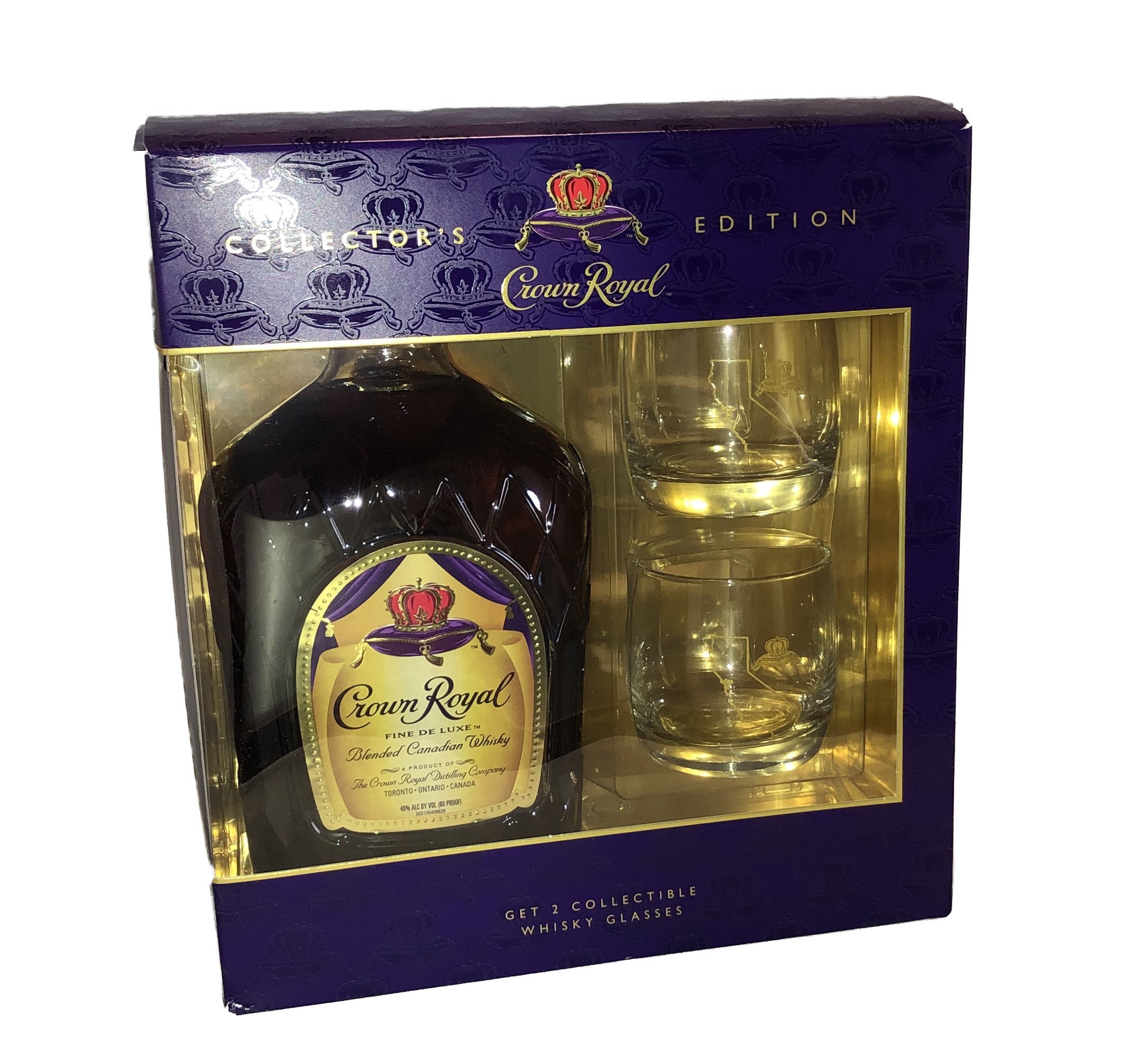 Crown Royal Whisky Canadian Gft Pk W/ 2 Rock Glasses 1.75li | Liquor ...